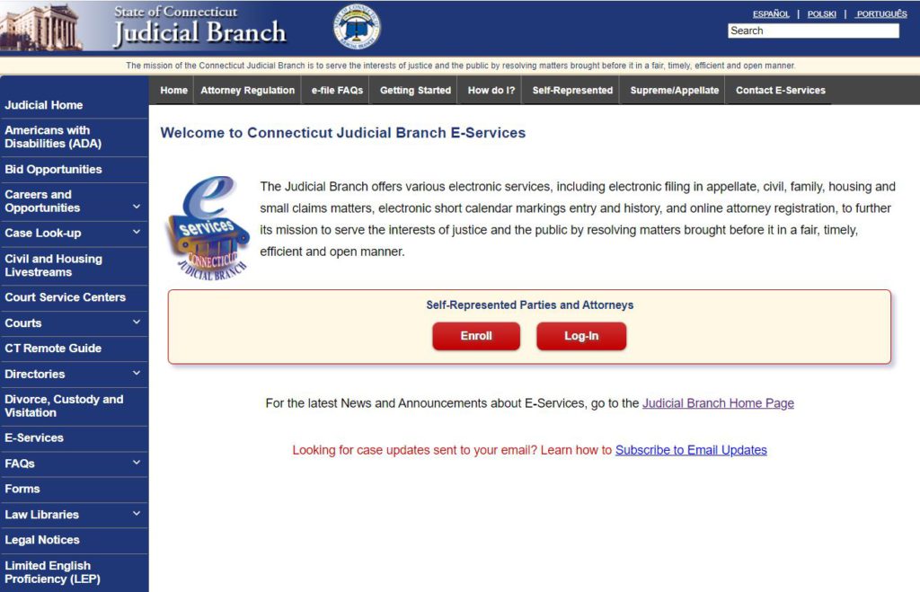 Connecticut Judicial Branch E-Services – Hamden Public Library