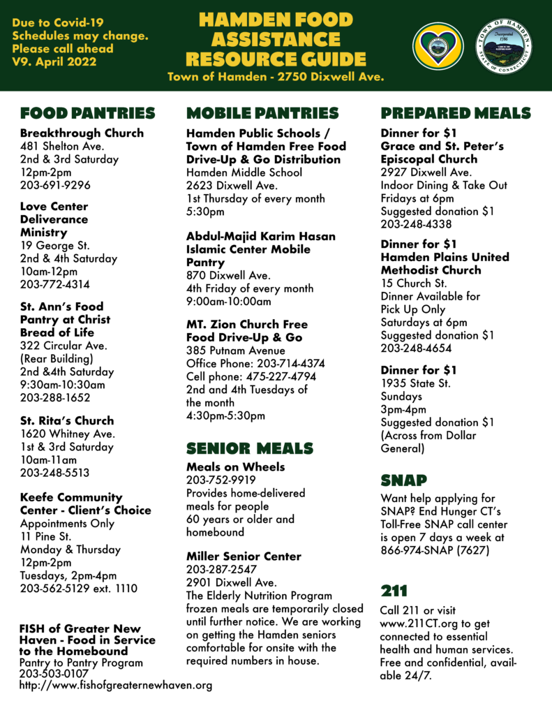 Hamden Food Assitance – Hamden Public Library